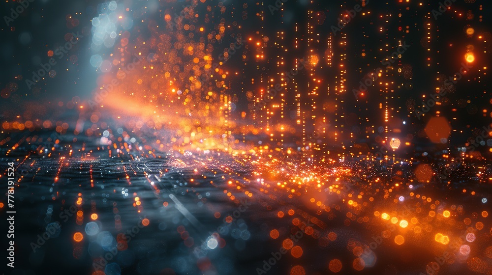 Digital Binary Data And Streaming Binary Code Background Wallpaper Of