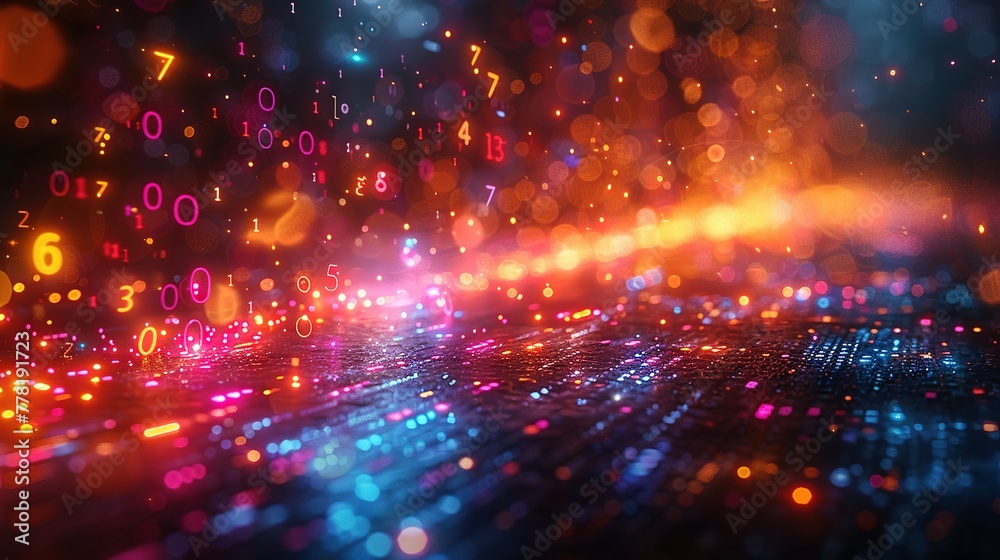 Digital binary data and streaming binary code background. Wallpaper of ...