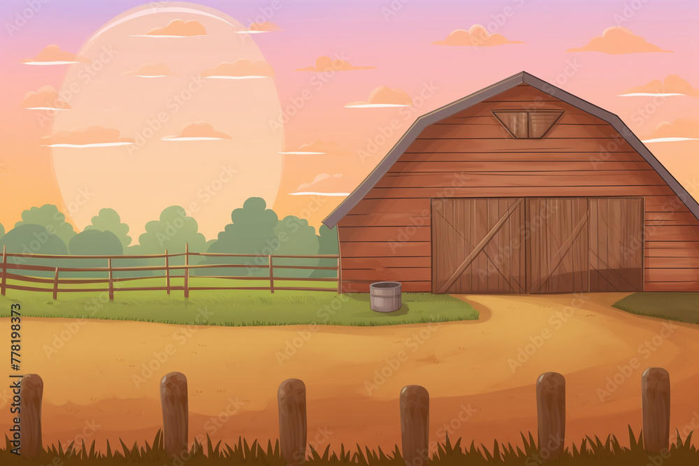 Quiet countryside scene featuring a weathered brown barn,cute, elegant ...