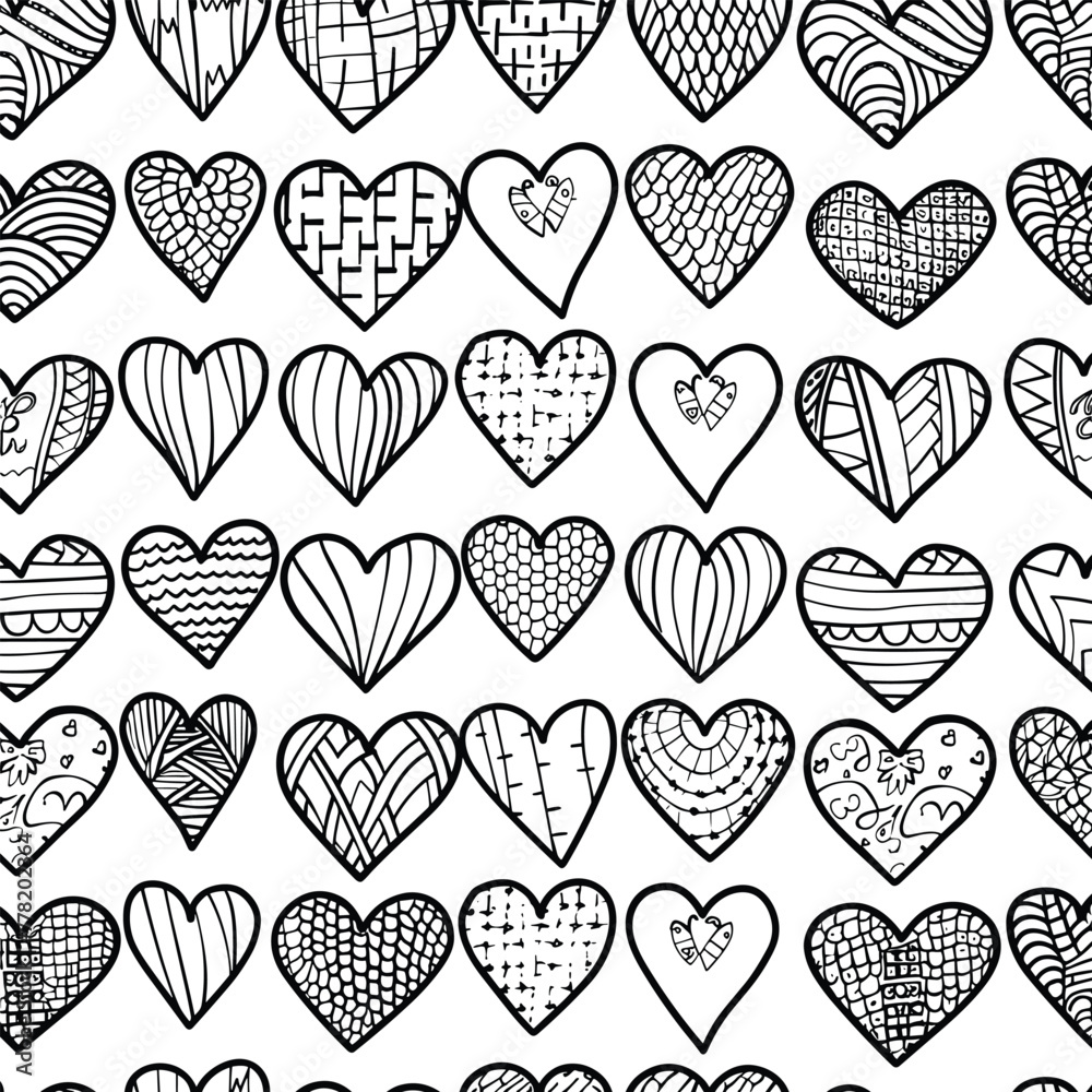 Seamless Pattern For Coloring Book In Dood , Coloring Pages Vector ...