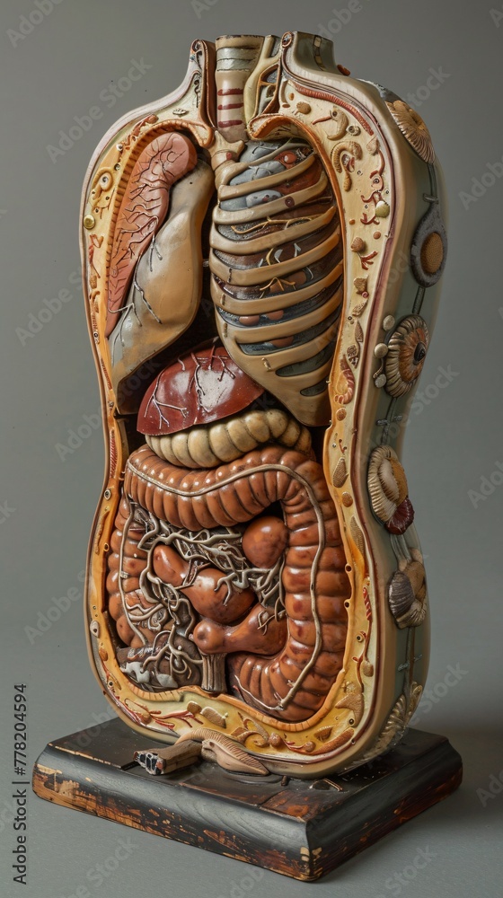 Ilustrace „Anatomical cross section model of the abdomen crafted with ...