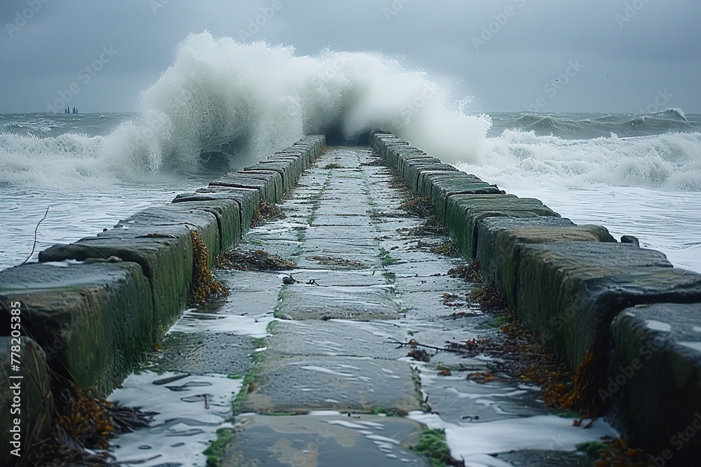 Emergency Coastal Flood Barrier Photo of a coastal barrier system ...
