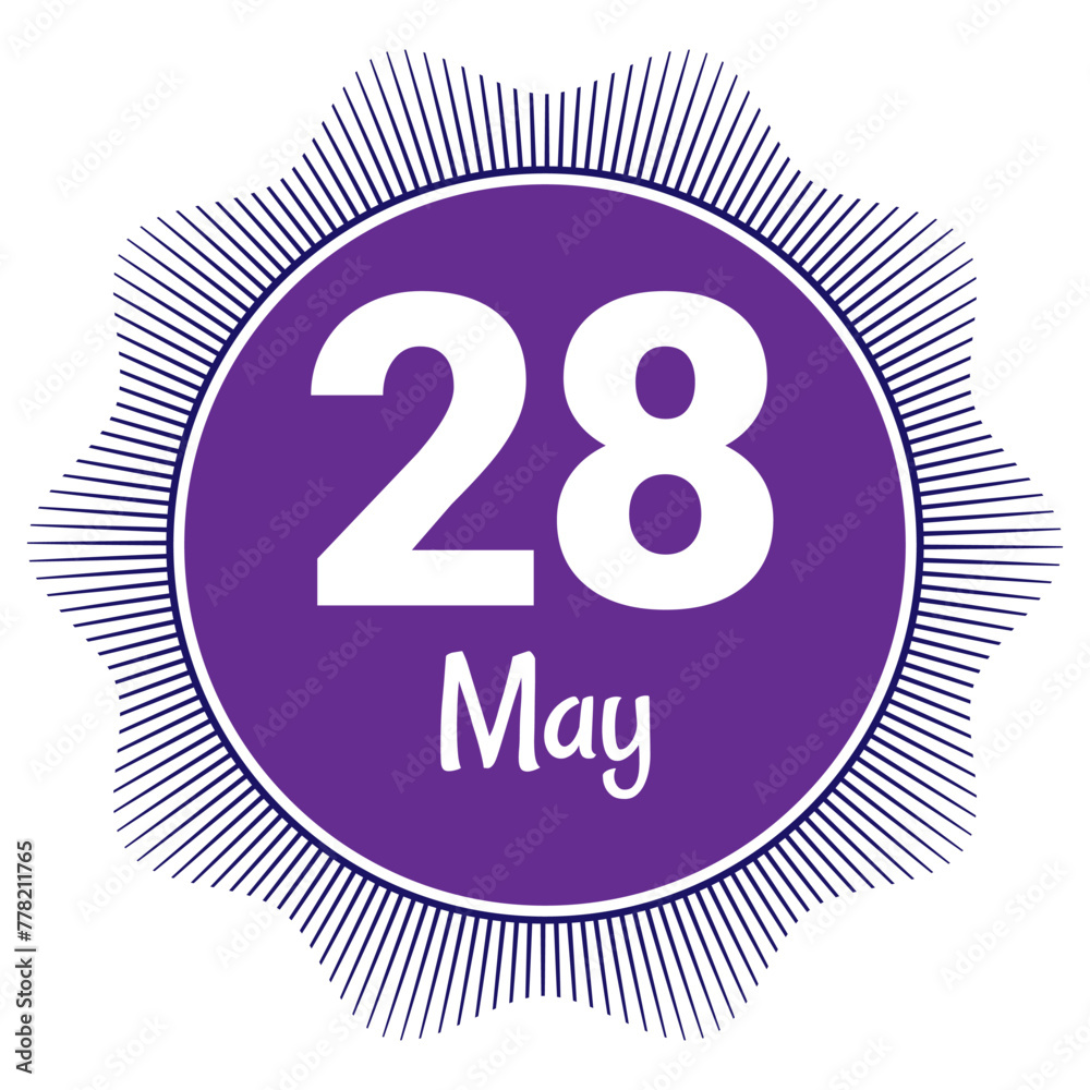 28 May, Date template. Useful design for calendar or event promotion ...