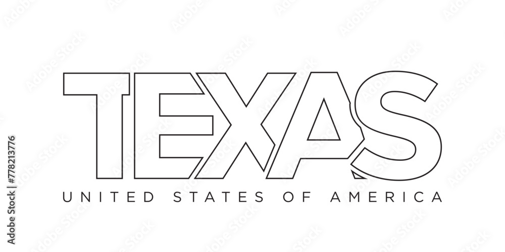 Texas, USA typography slogan design. America logo with graphic city ...