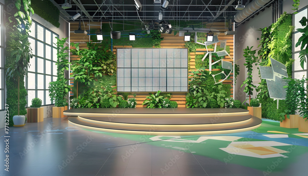 Sustainability Talk Show Studio: An eco-friendly set with recycled ...