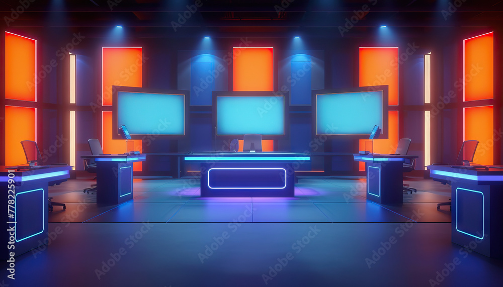 Game Show Boardroom: A boardroom-style set with conference table ...