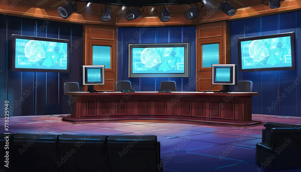 Game Show Boardroom: A boardroom-style set with conference table ...
