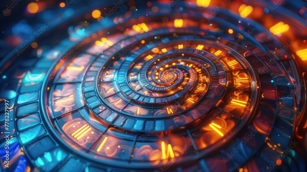 Time Travel Technology Background with the concept of Clocks and Time ...