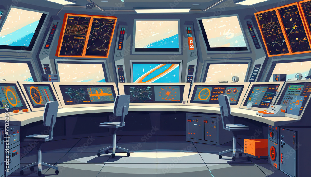Space Exploration Command Center: A space command center set with ...