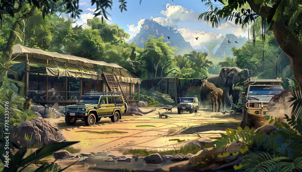 Wildlife Safari Adventure: A safari-themed set with safari vehicles ...
