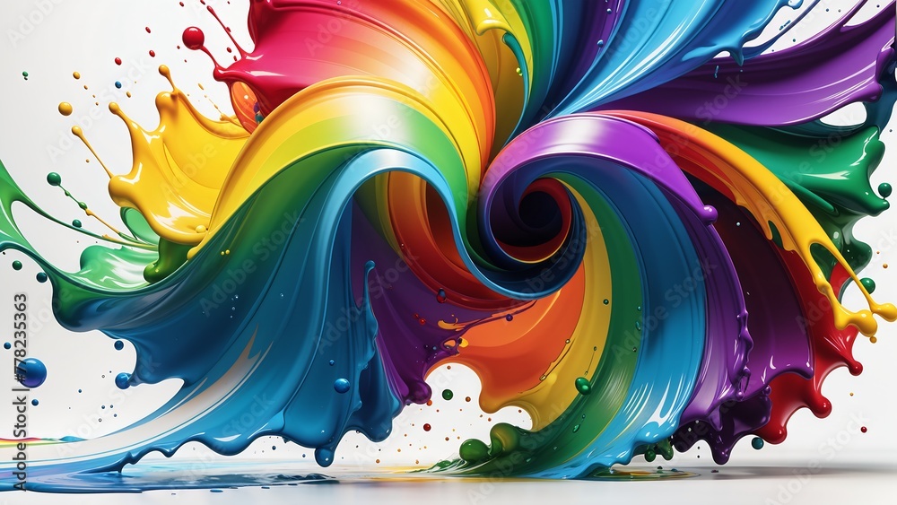LGBTQ Pride Theme Colors Of The Rainbow Blending In A Dynamic Splash ...