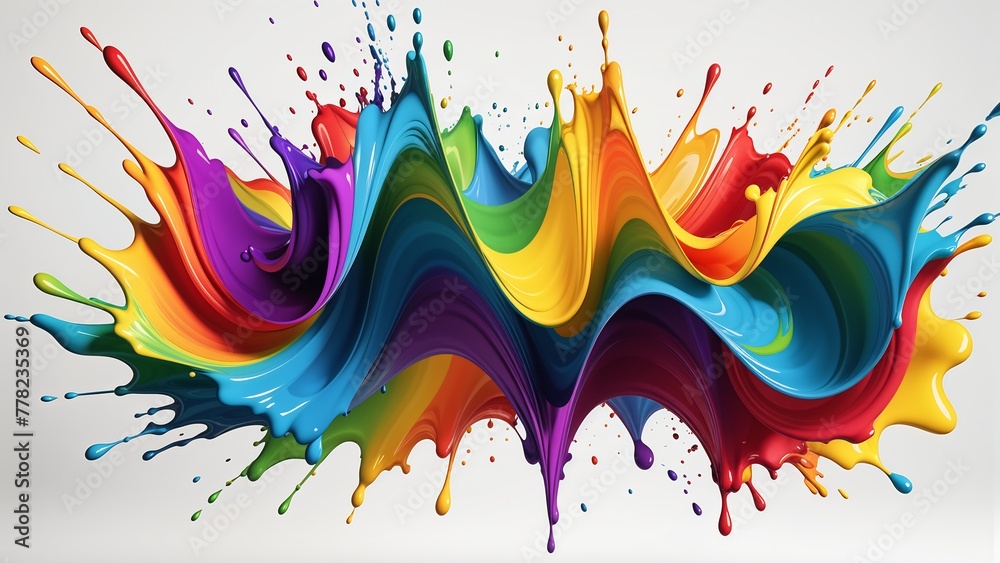 LGBTQ Pride Theme Colors Of The Rainbow Blending In A Dynamic Splash ...