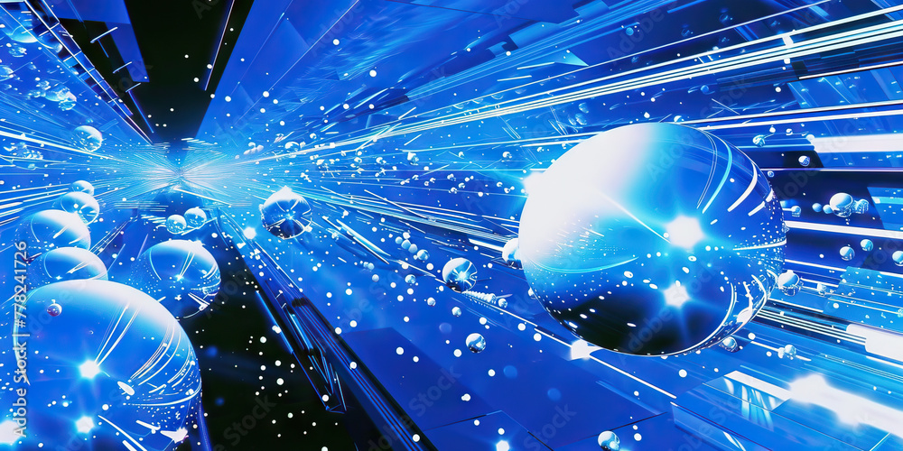 Digital Mirage: Mesmerizing 3D Abstract Mirage in Digital Blues and ...
