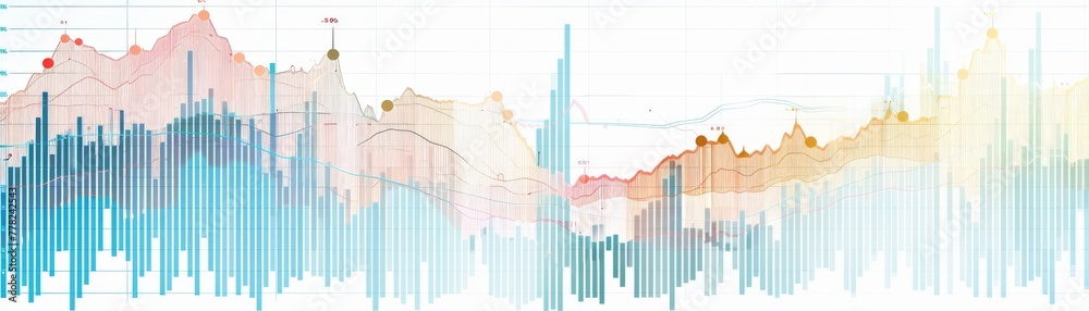 Stock market performance graph, including major indices as indicators ...