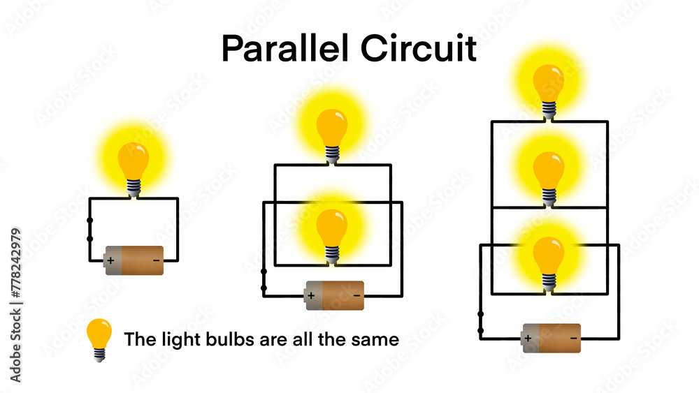 Parallel Electrical Circuits Diagram Serial And Parallel Batteries Showing Wires Light Bulbs