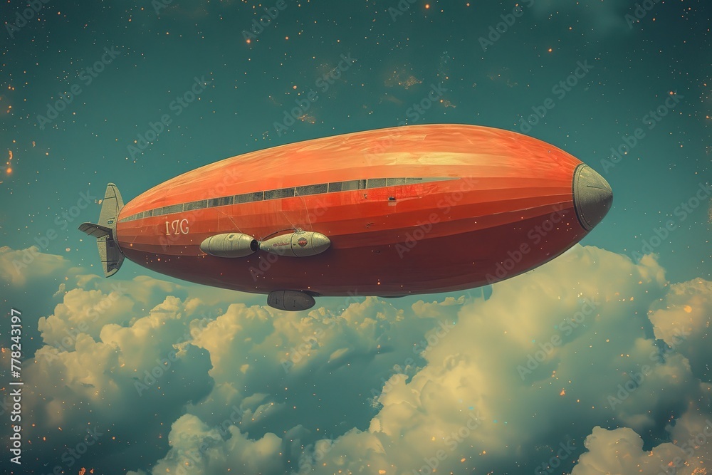 Blimp Advertising Advertising blimp floating in the sky with brand ...