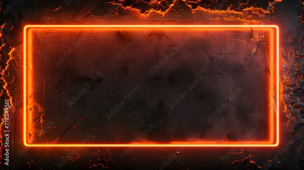 Minimalist black and orange live stream overlay video screen interface ...
