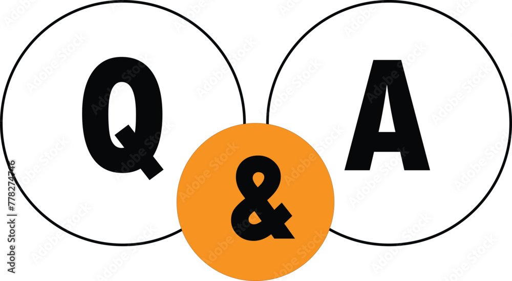 Question and answer line icon designed as FAQ outline symbol with q and ...