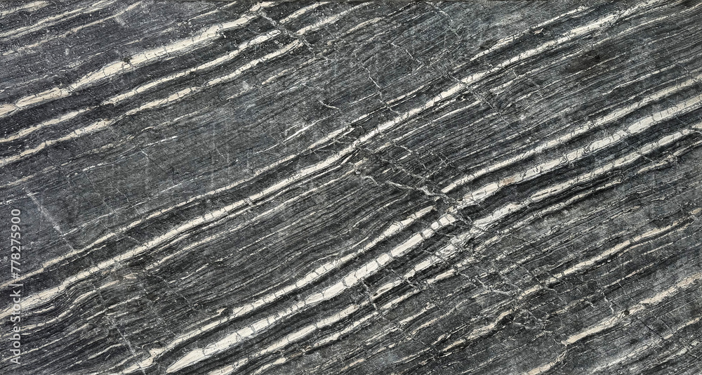 Natural black and white marble slab pattern in rough textured finishes ...