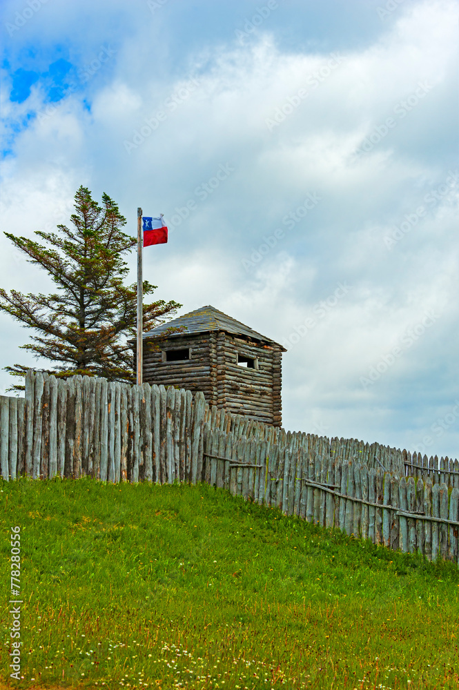 Fort Bulnes near Punta Arenas, the first Chilean settlement on the ...