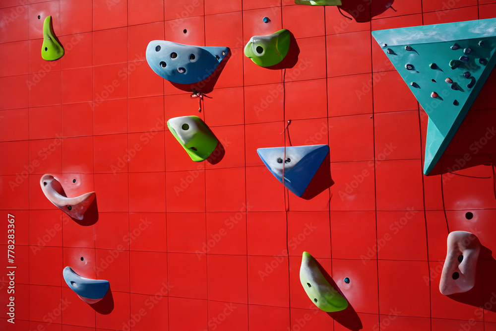 Climbing. Climbing wall. Street climbing wall close-up view with color ...