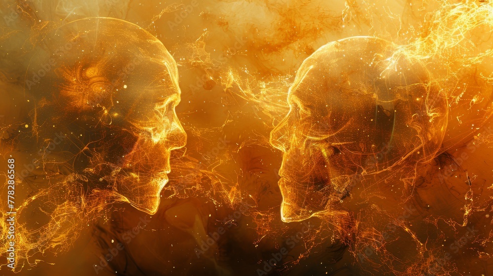 Abstract representation of the dualistic nature of existence, where ...