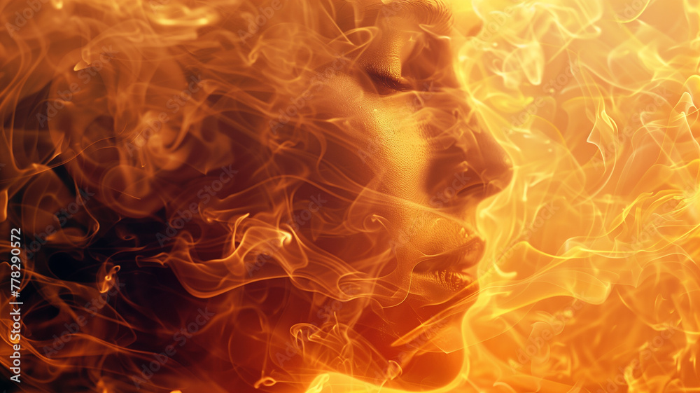 heat stroke captured as a minimalist 3D art, creative background that ...