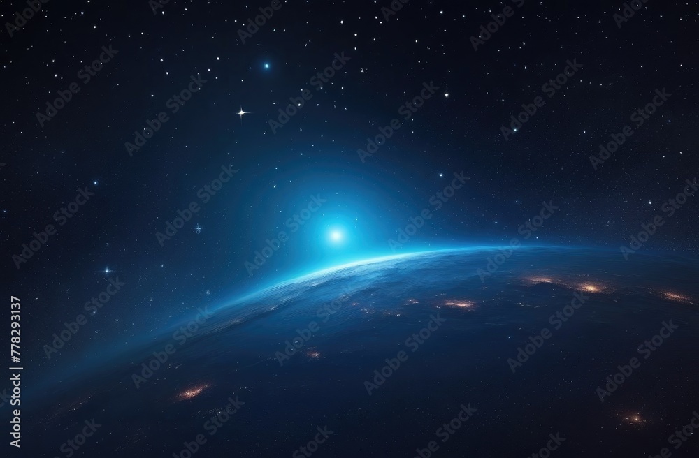 view from space, a solar eclipse. Total Solar Eclipse. Moon covers the ...