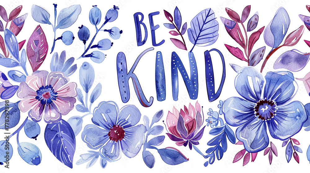 "BE KIND" in a soft lavender using a font that emulates John ...