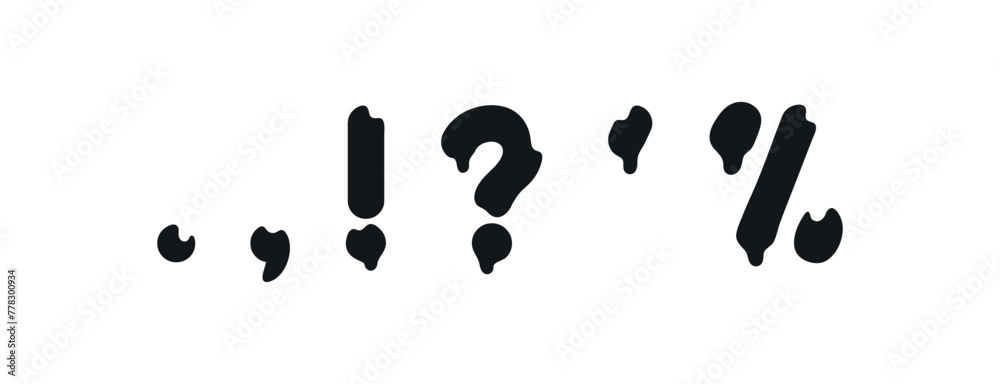 Vecteur Stock symbols dot, comma, question mark, exclamation point and ...