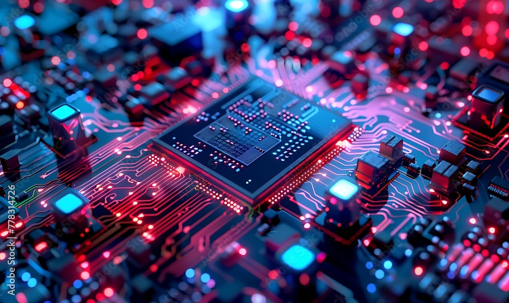 Quantum Computing, Futuristic System Integrating Processor, Circuitry ...