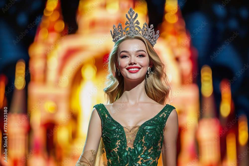 21 years old Beauty Queen winner on stage Stock Photo | Adobe Stock