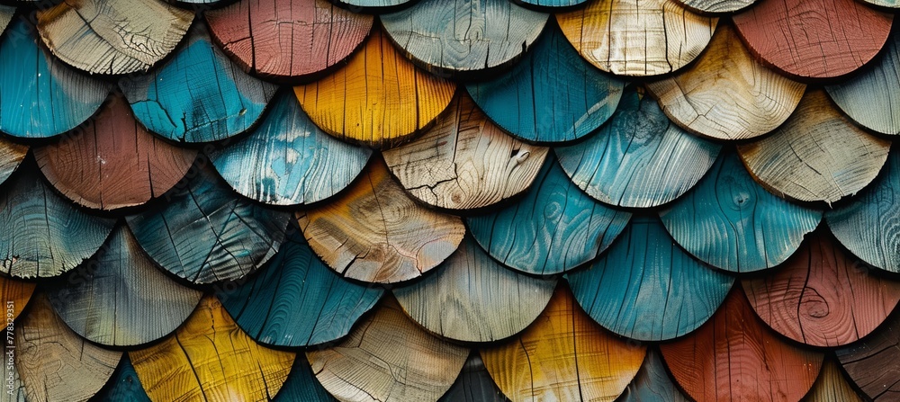 Abstract background made of different colored wood shavings, texture ...