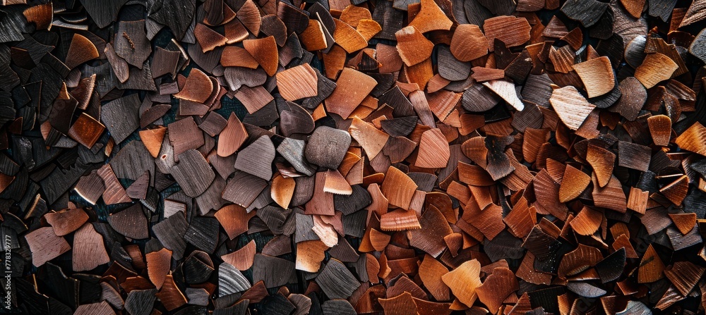 Abstract background made of different colored wood shavings, texture ...
