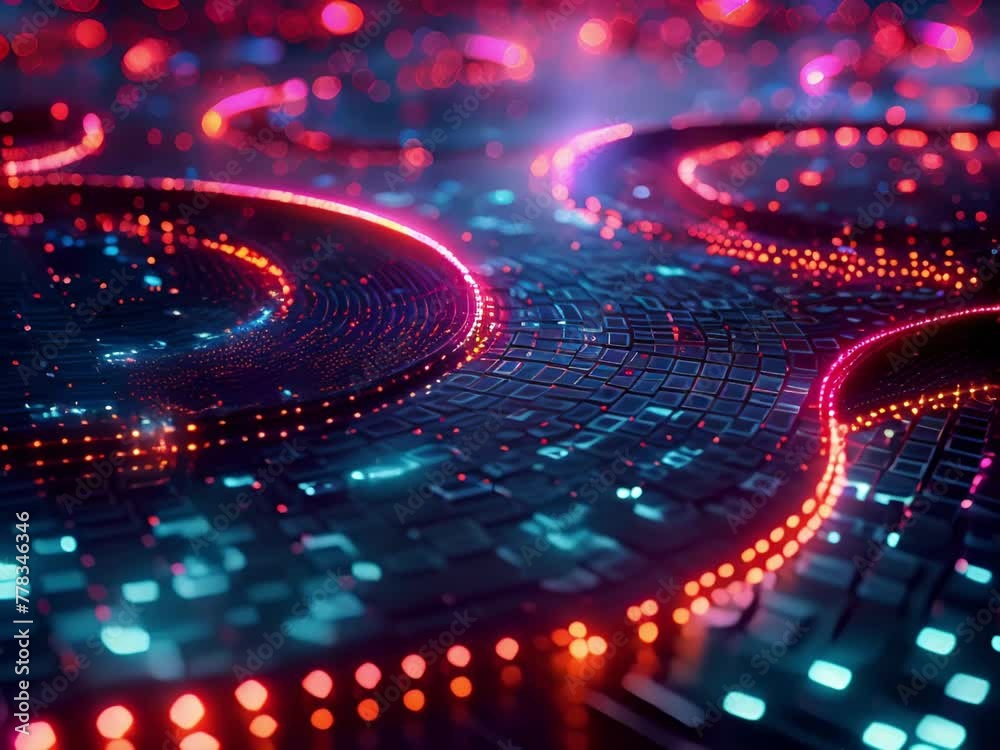 Vidéo Stock Close-up of a blockchain encryption process, visualized as ...