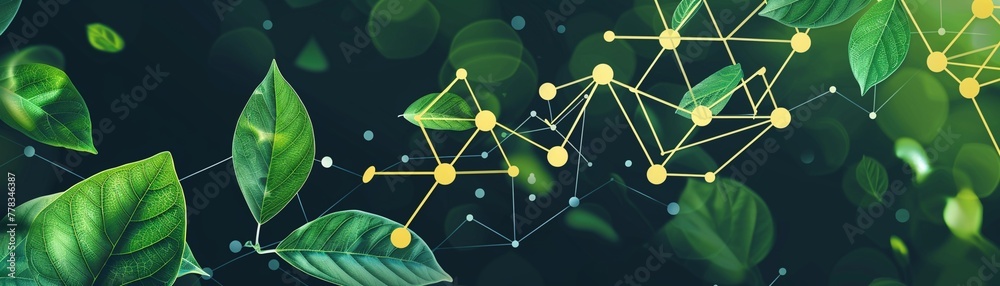 Stylized icon of carbon molecules transforming into oxygen and leaves ...