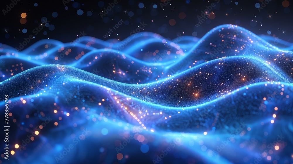 The isometric grid represents a 3D grid surface of data made up of ...