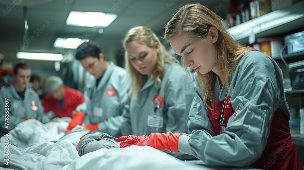 Trauma Team Response: In a busy emergency room, a dedicated trauma team ...