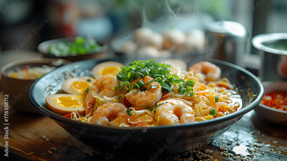 Malaysian Laksa on Decorated Table for HD Wallpaper with Cinematic ...