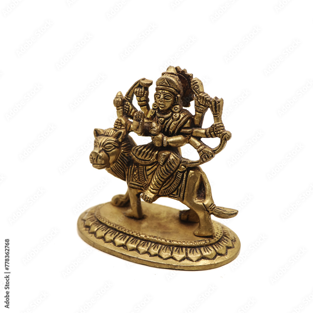 statue of goddess durga devi of hindu religion holding multiple weapons ...