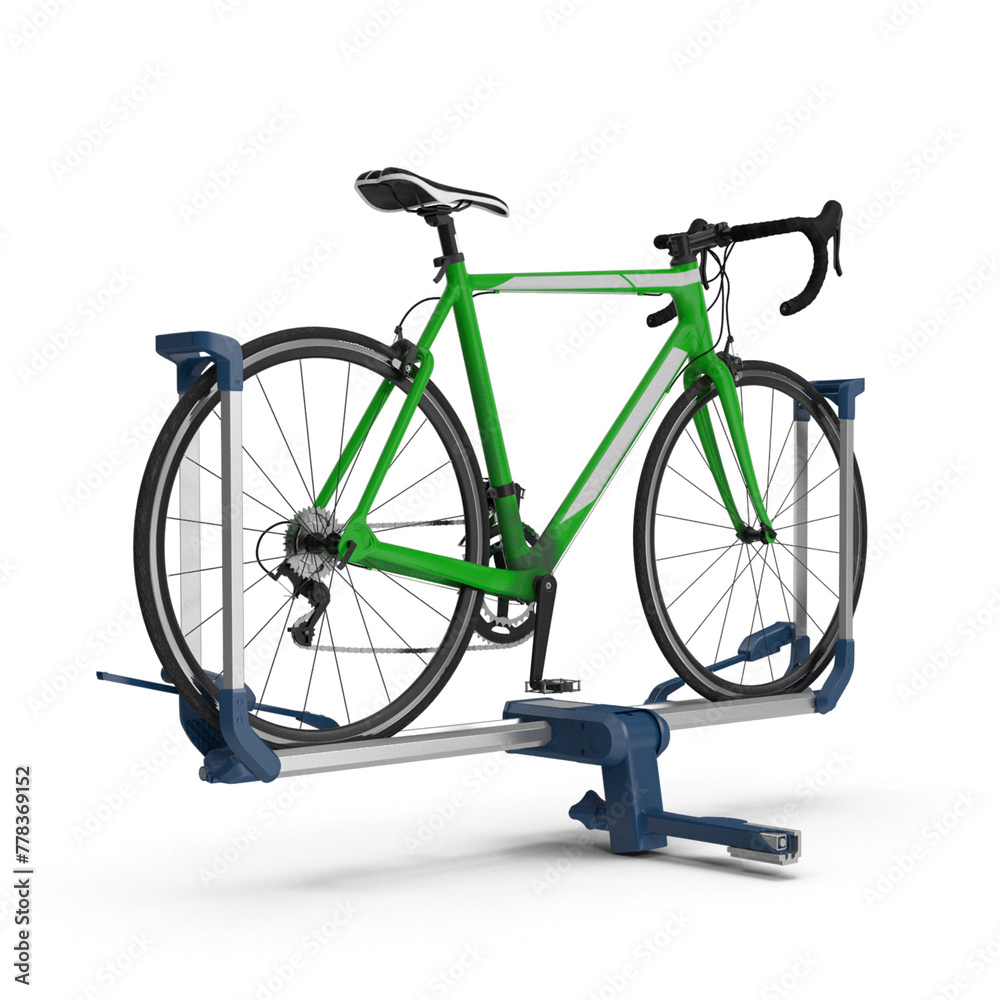 Realistic 3D Aluminum Bike Rack with Road Bicycle PNG - Showcasing ...