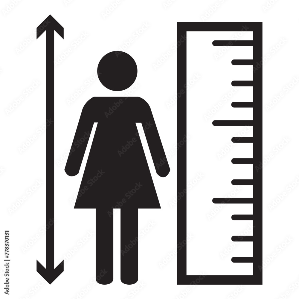 Height man vector icon. Scale tall human. Size person. Vector 10 EPS ...