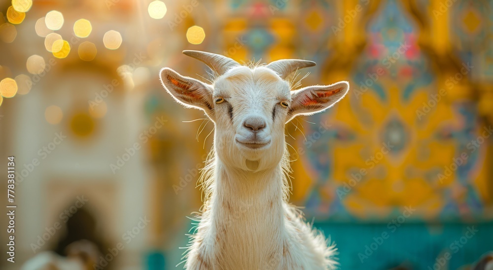 Goat Qurban Eid al adha mubarak festival islamic background Generated ...