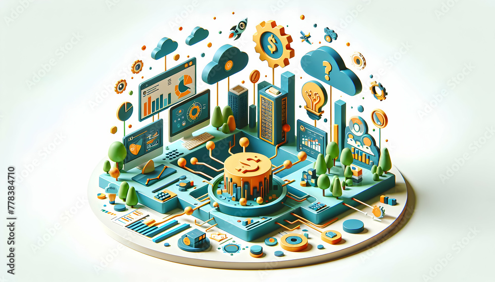 3d flat icon as Tech Ecosystem Creating a thriving tech ecosystem ...