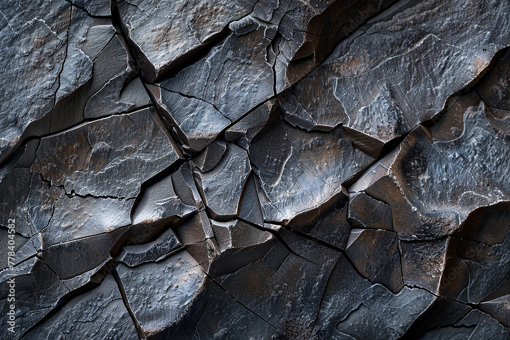 A close-up of a flint stone texture, highlighting the sharp edges and ...