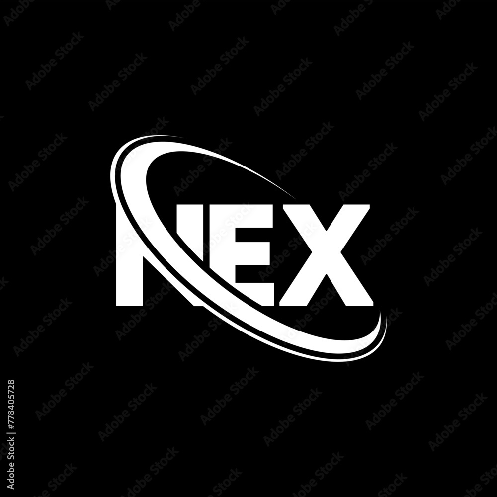 NEX logo. NEX letter. NEX letter logo design. Initials NEX logo linked ...