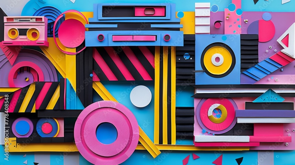 Retro Quilling Paper Art: 1980s Pop Culture Tribute with Cassette Tapes ...