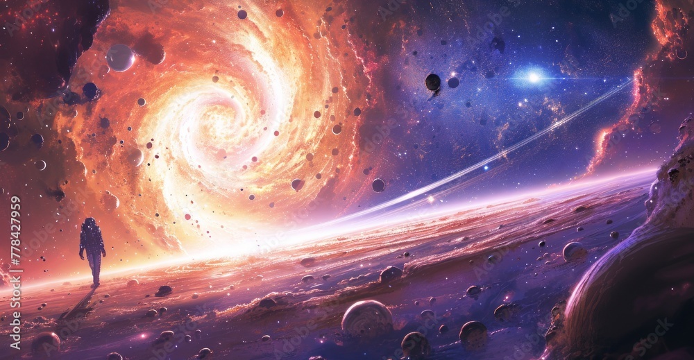 A cosmic gateway leading to different dimensions, featuring anime ...