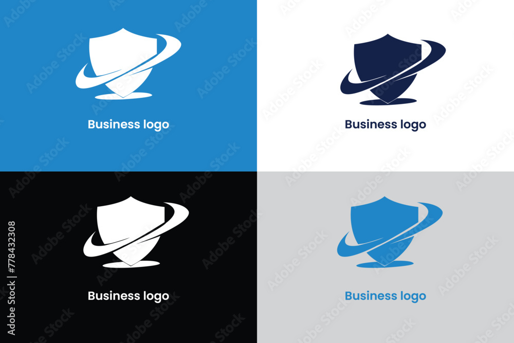 shield icon logo, shield icon and swoosh iocn logo, protection icon ...