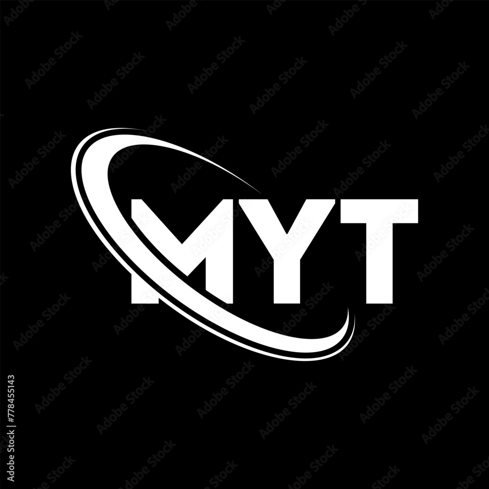 MYT logo. MYT letter. MYT letter logo design. Initials MYT logo linked ...